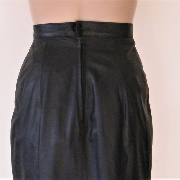 Maxima | Skirts | Vintage Maxima Black Leather Pencil Skirt Size 6 ...